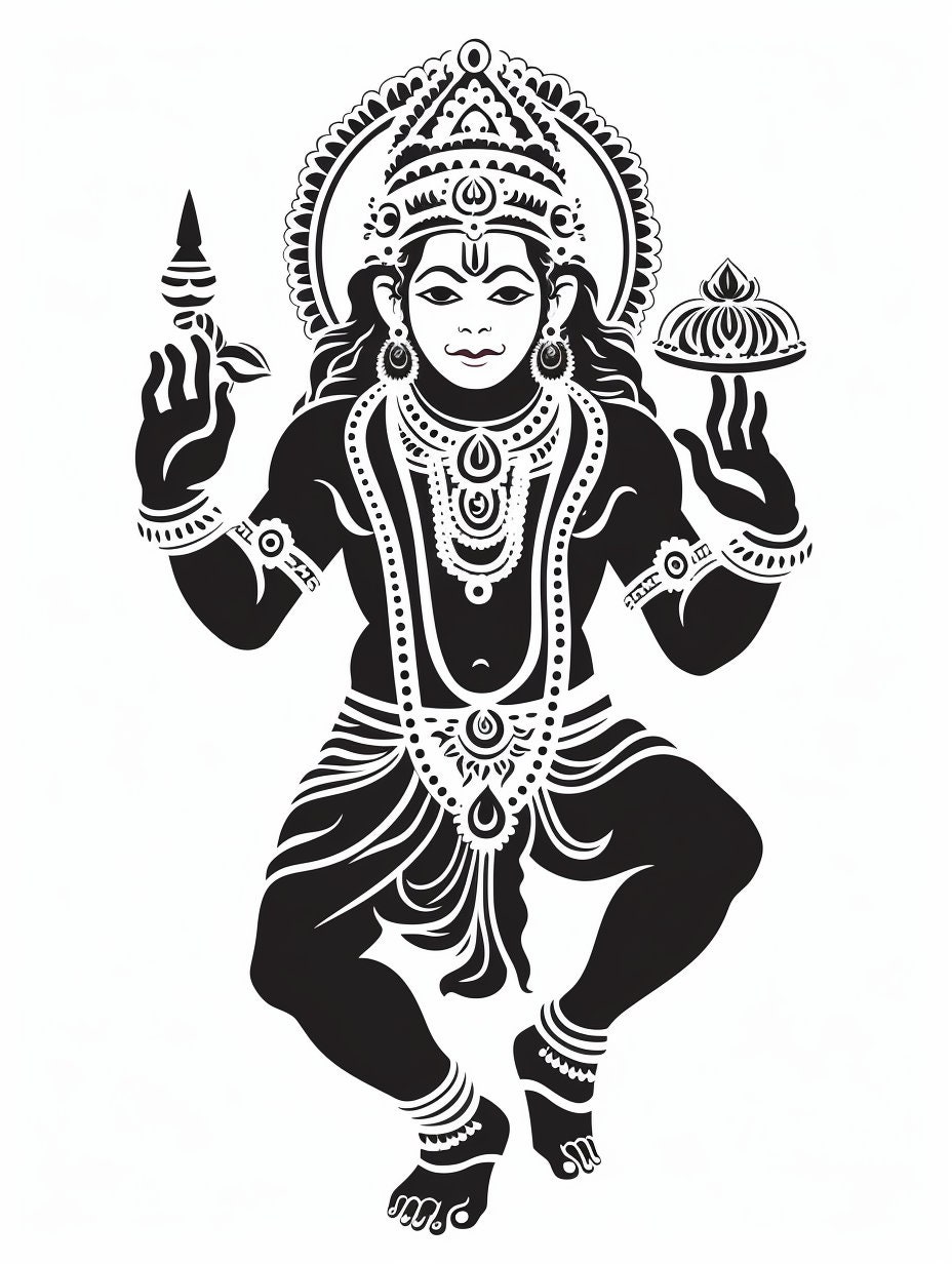 Hanuman in Stencil Generative Image for Art, Graphic Design, Wall Art ...