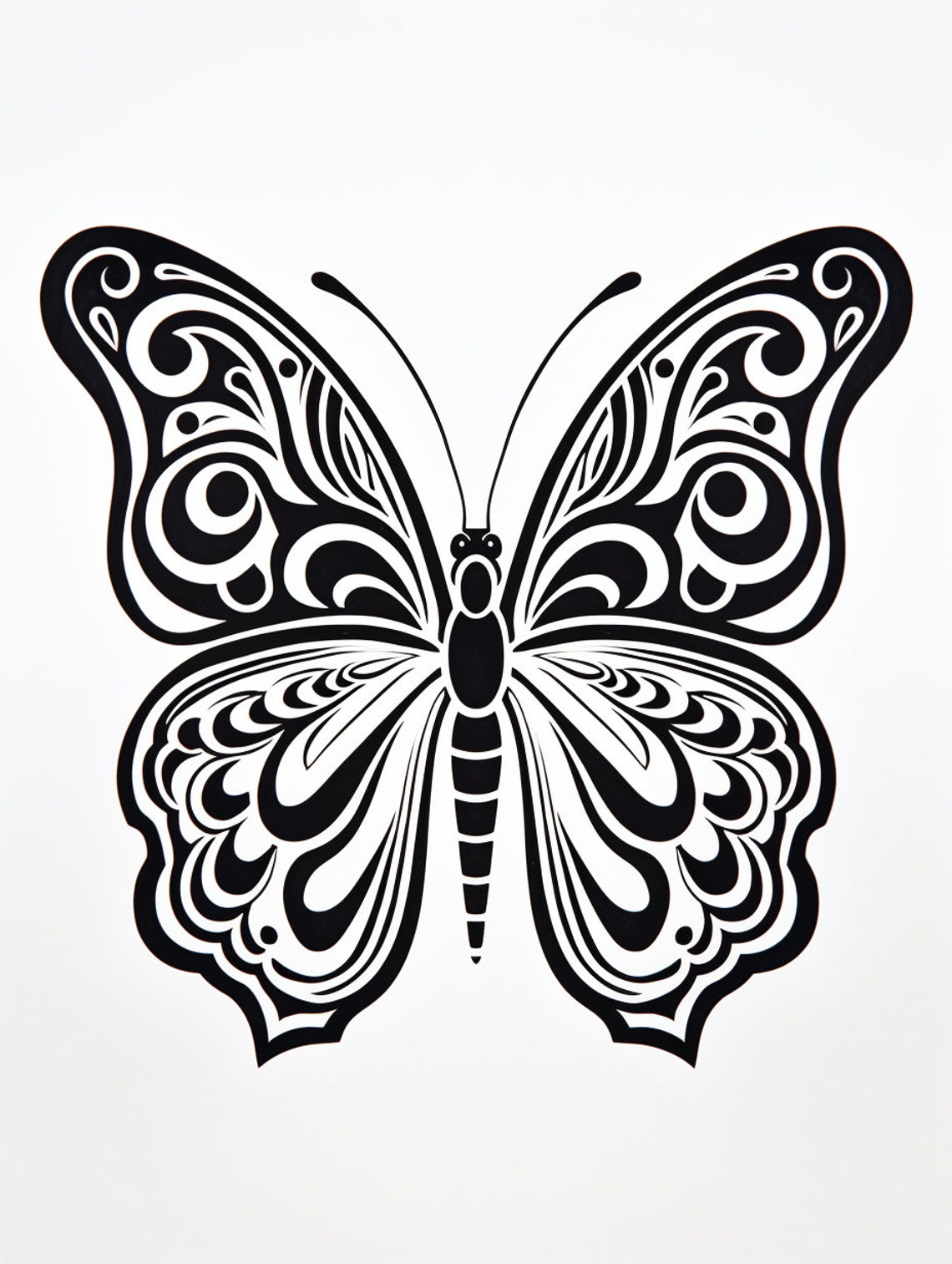 Monarch Butterfly Stencil Style PNG,JPG,SVG for Download. 5 Print Sizes ...