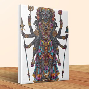 Goddess Kali Digital Art, Hindu Goddess Print, Spiritual Wall Decor ...