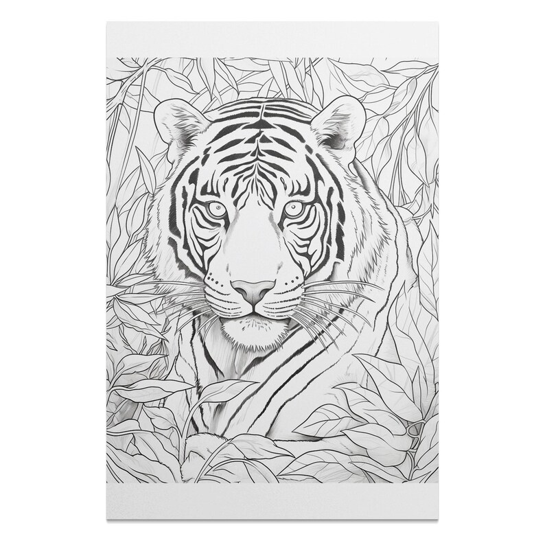 Tiger Coloring Page, Intricate Animal Design, Digital Download, Adult ...
