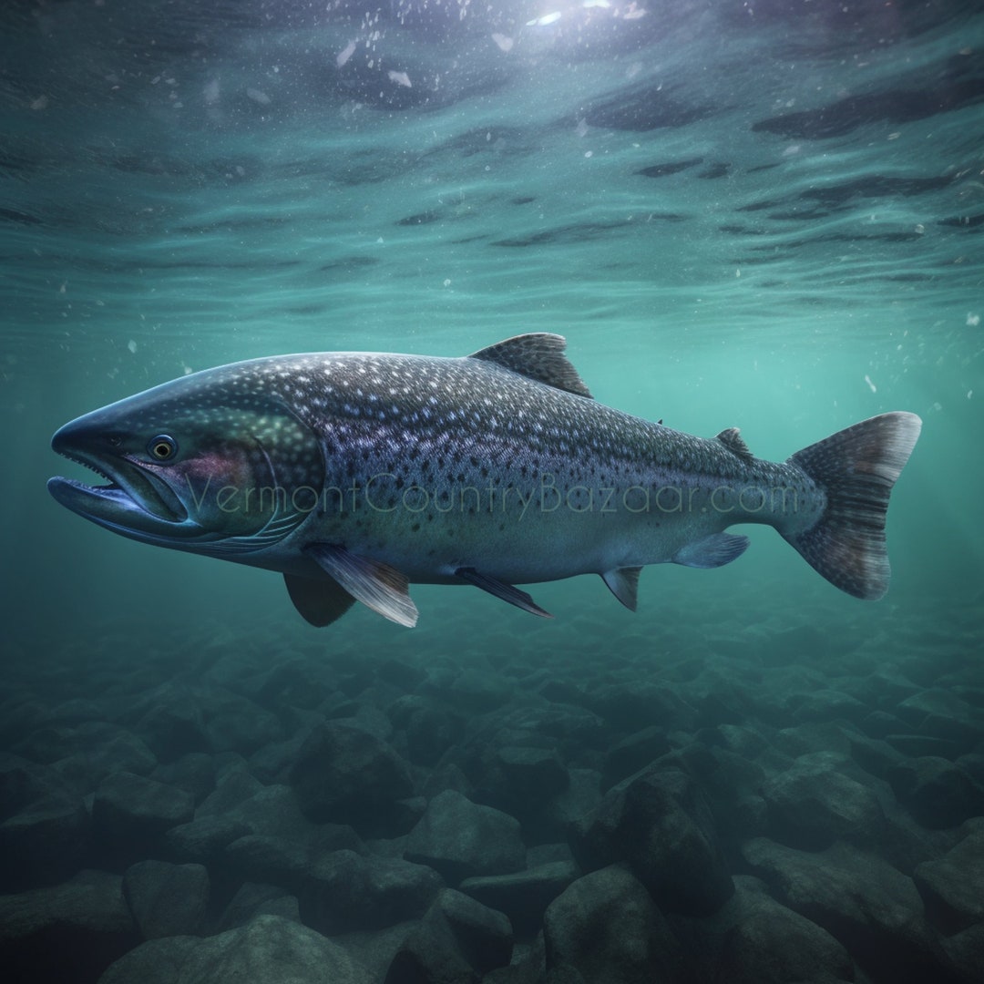 King Salmon AI Interpretation AI Digital Image Art - Etsy