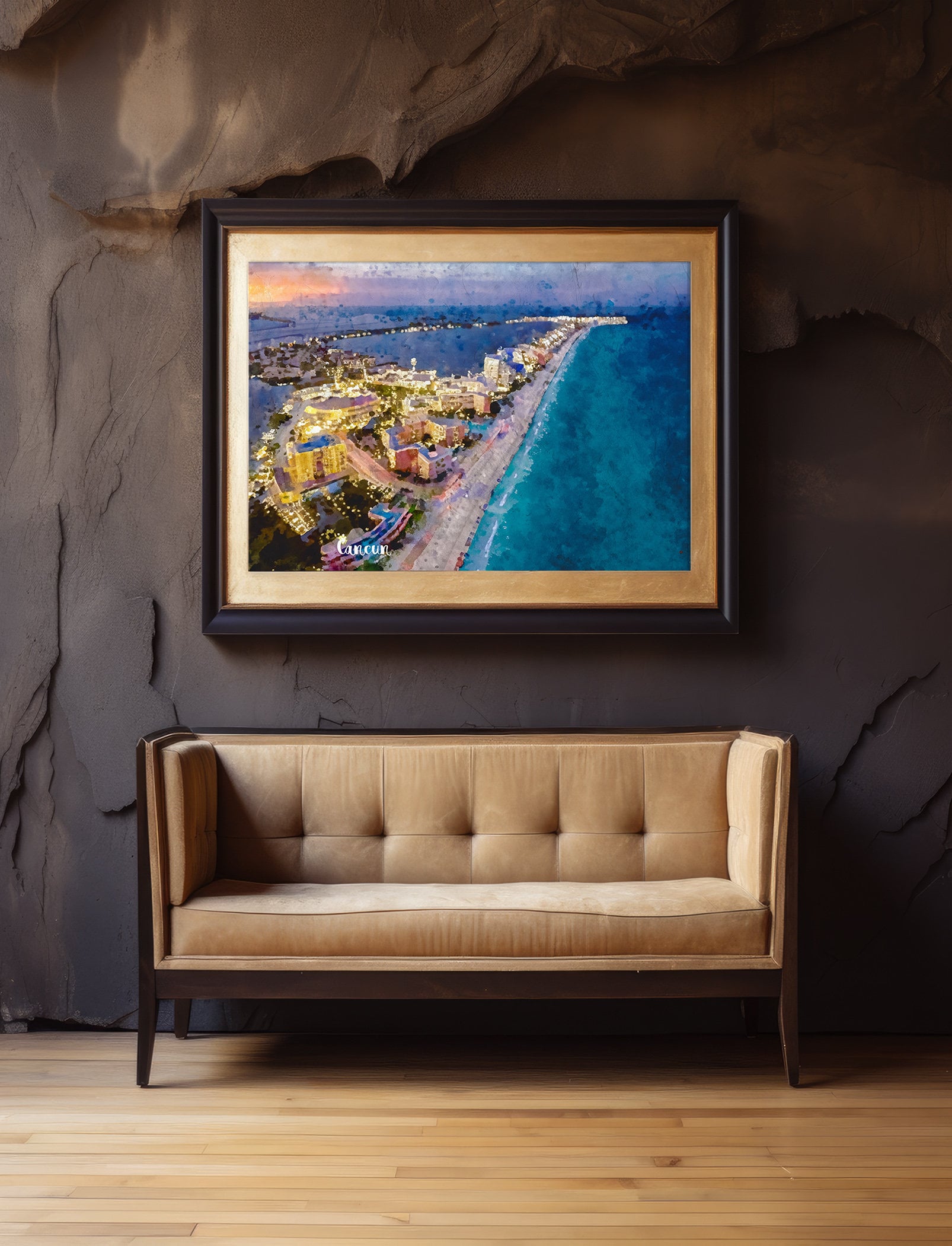 Cancun Painting Poster Canvas Watercolor Oil Print Cancun Wall Art ...