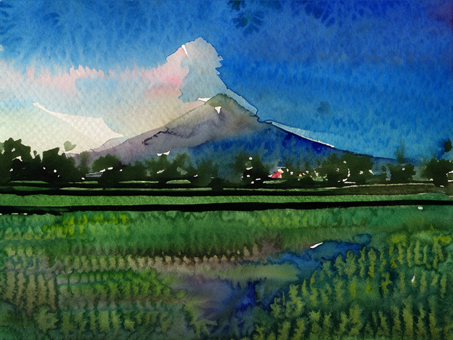 Mayon Volcano Philippines Poster Canvas Watercolor Oil Print Mayon ...