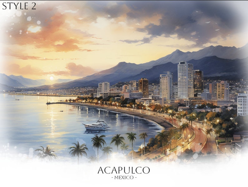 Acapulco Painting Acapulco Wall Art Acapulco Poster Acapulco Photo ...