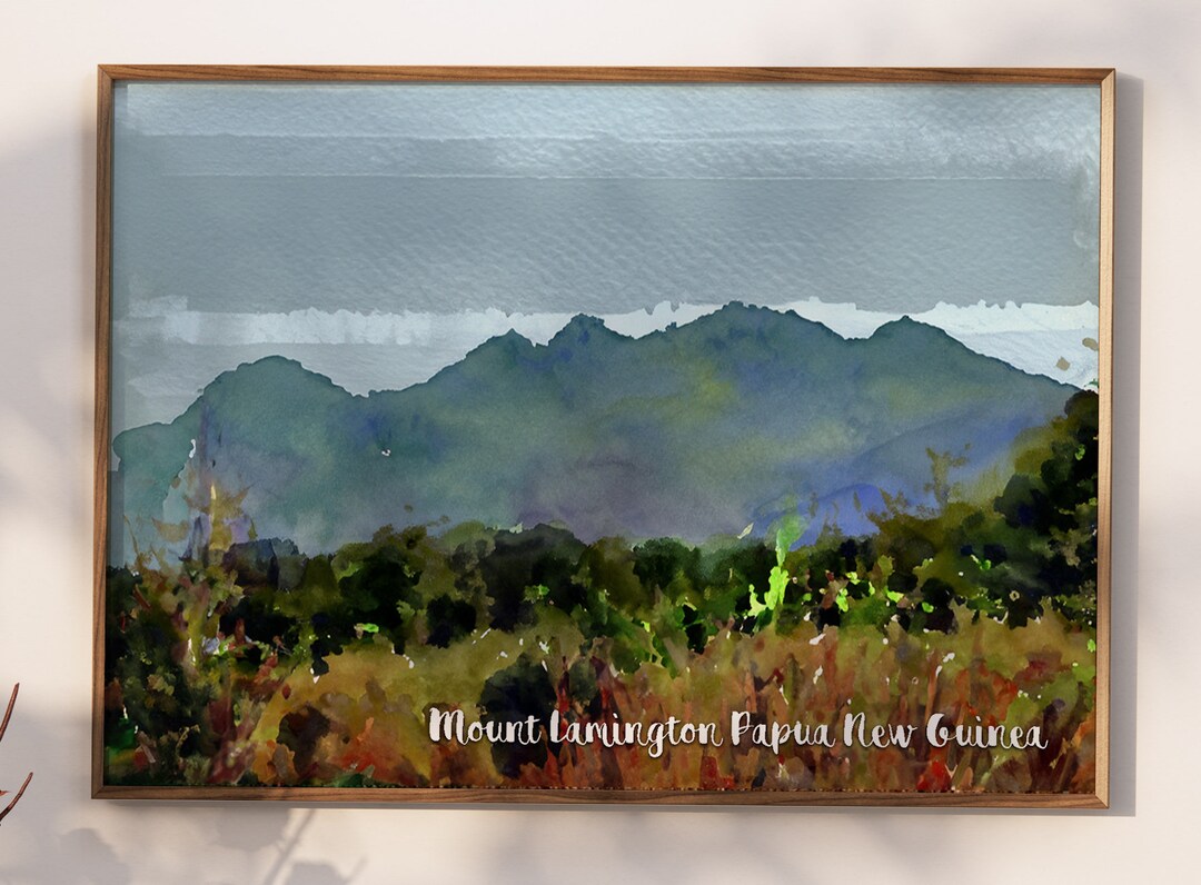 Mt Lamington Volcano Papua New Guinea Poster 2 Canvas Watercolor Oil ...