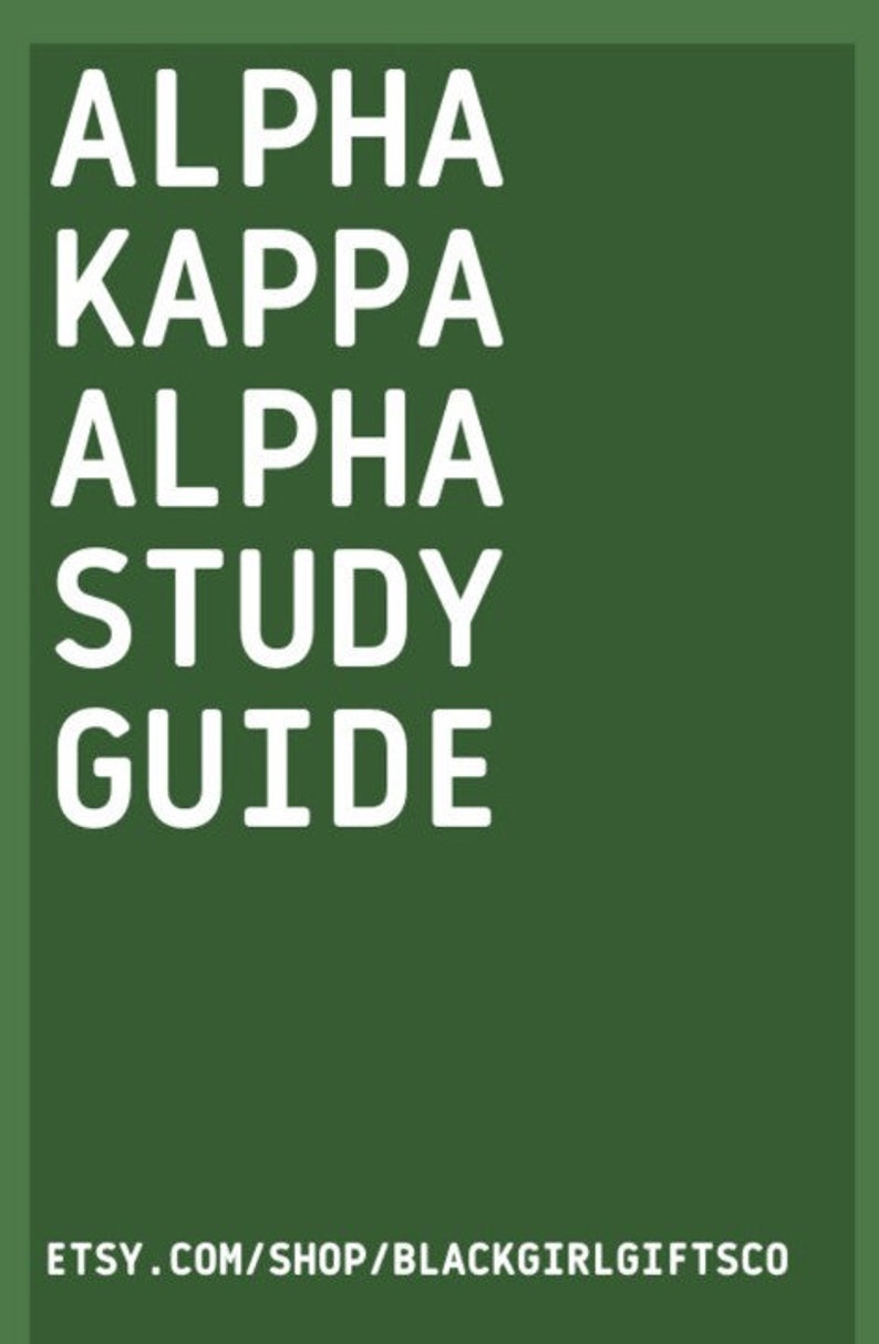 Alpha Kappa Alpha Study Guide - Etsy