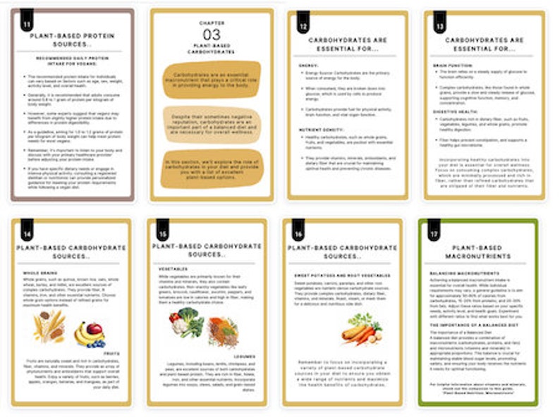 Downloadable Quick Guide to Plant-based Nutrition: Macronutrient - Etsy