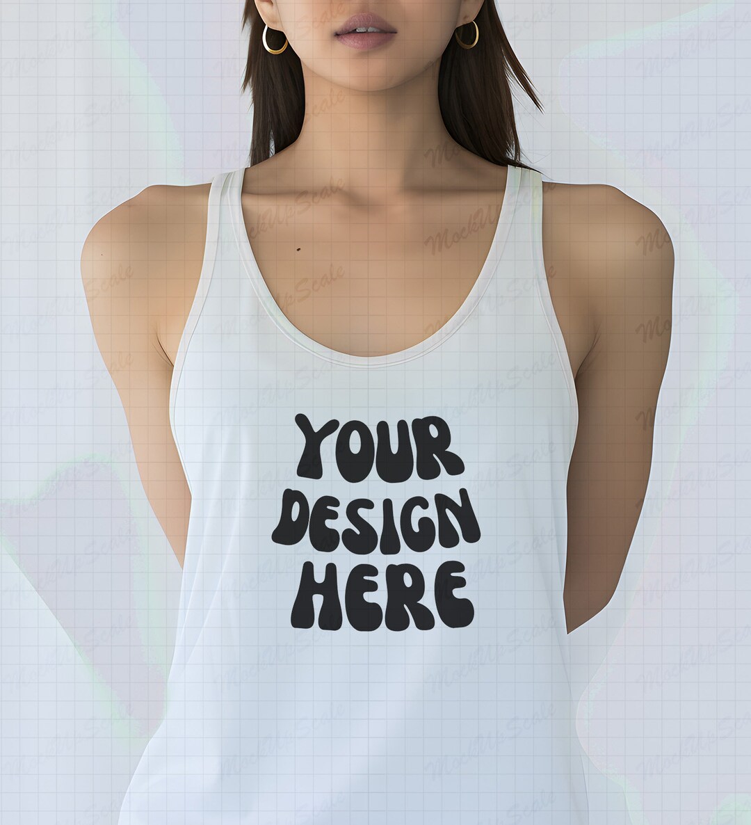Female White Tank Top Mockup | White Next Level 1533 Mockup | Female ...