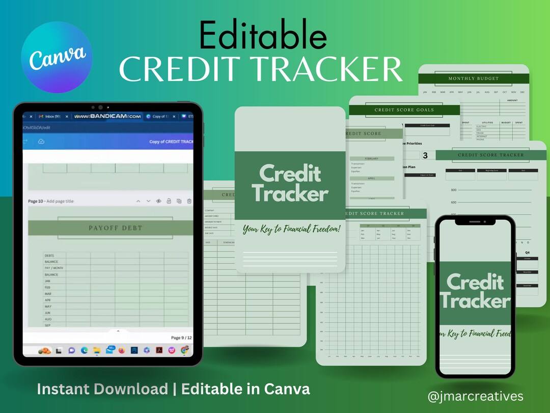 Printable Credit Tracker 2023, Debt Tracker, Expenses Tracker, Digital ...