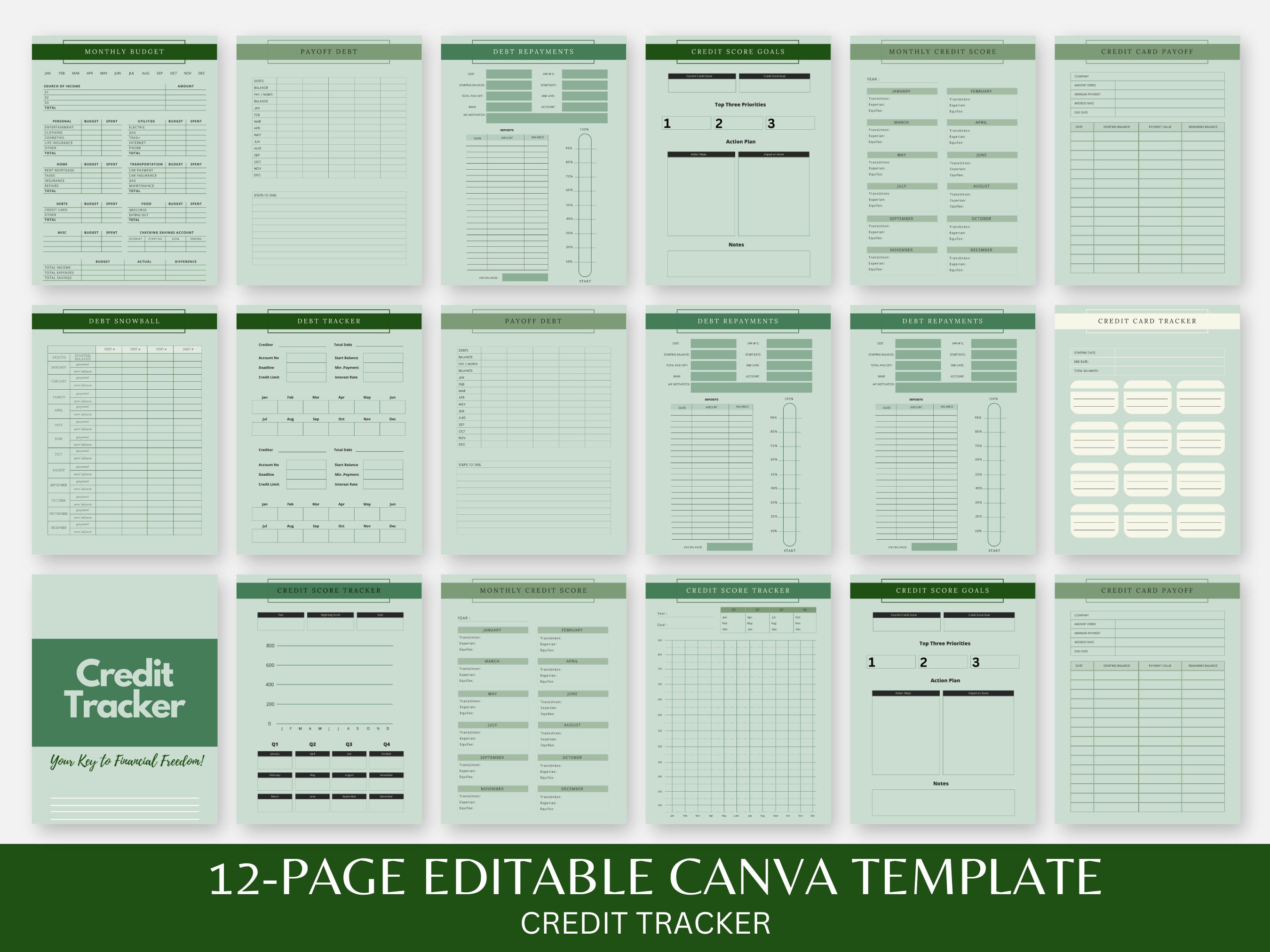 Printable Credit Tracker 2023, Debt Tracker, Expenses Tracker, Digital ...