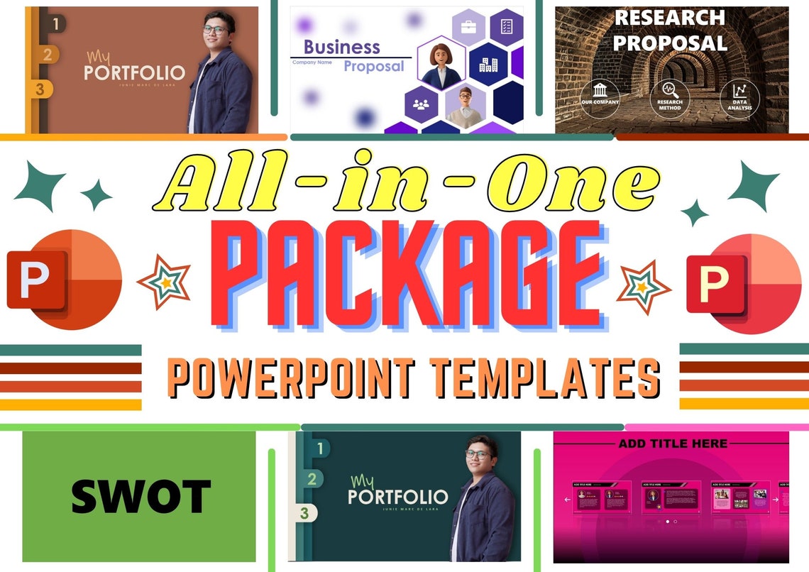 Affordable Powerpoint Templates Package: Business, Portfolio, Research ...