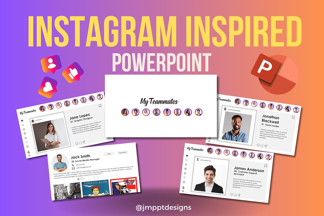 Instagram Powerpoint Presentation Template / Powerpoint 2019 Version ...