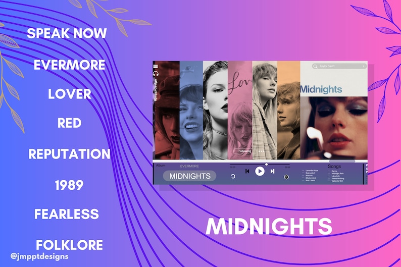 Taylor Swift Powerpoint Music Player Eras Tour Inspire / Taylor Swift ...