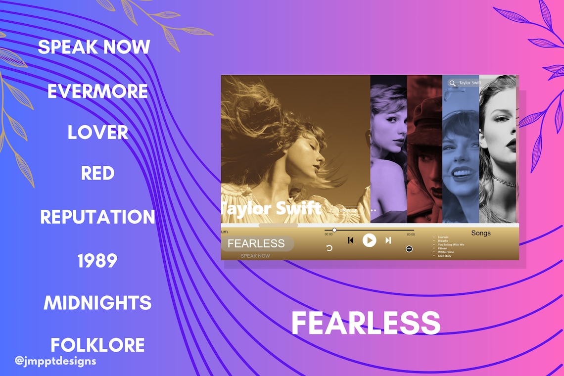 Taylor Swift Powerpoint Music Player Eras Tour Inspire / Taylor Swift ...