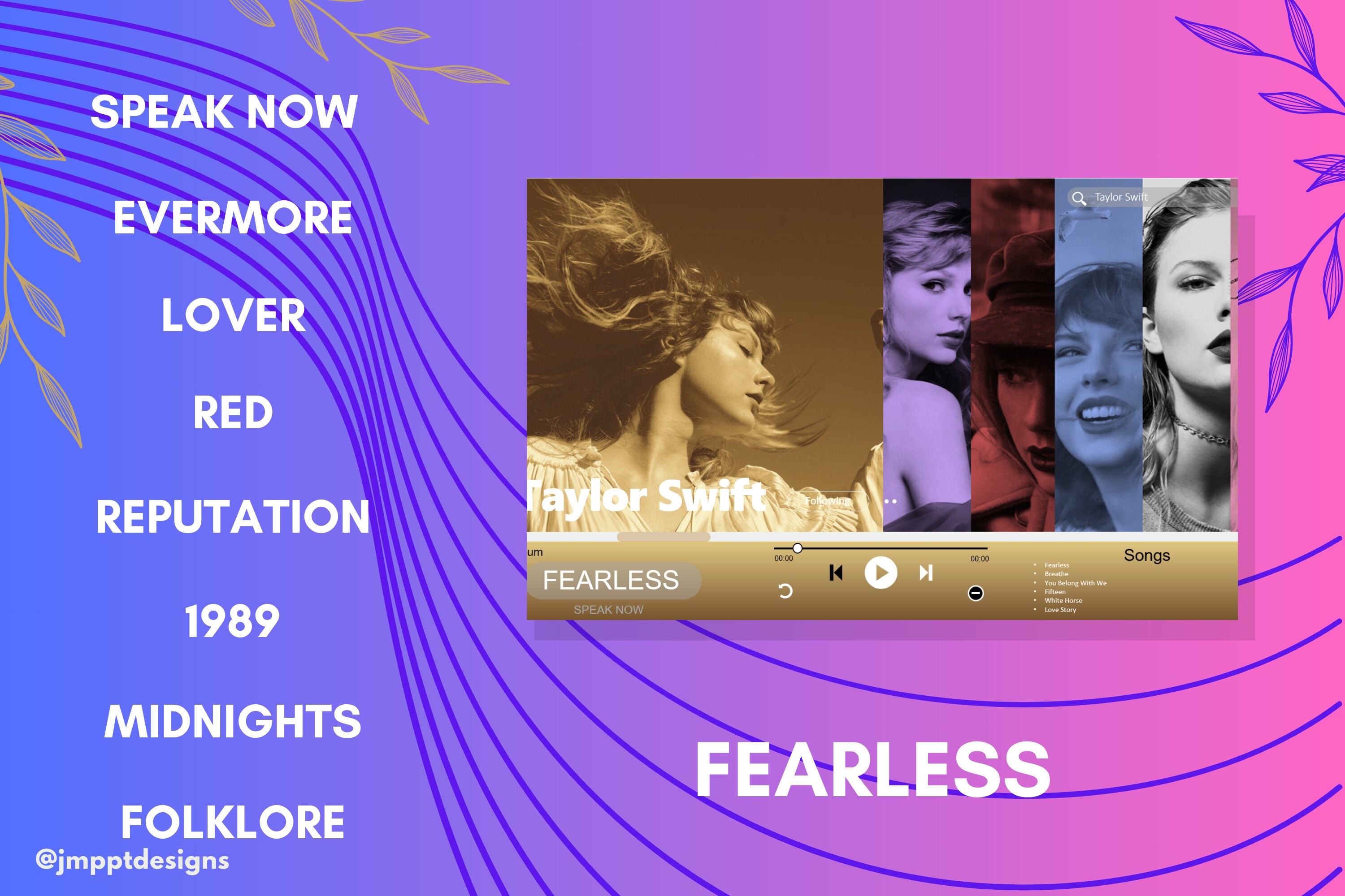 Taylor Swift Powerpoint Music Player Eras Tour Inspire / Taylor Swift ...