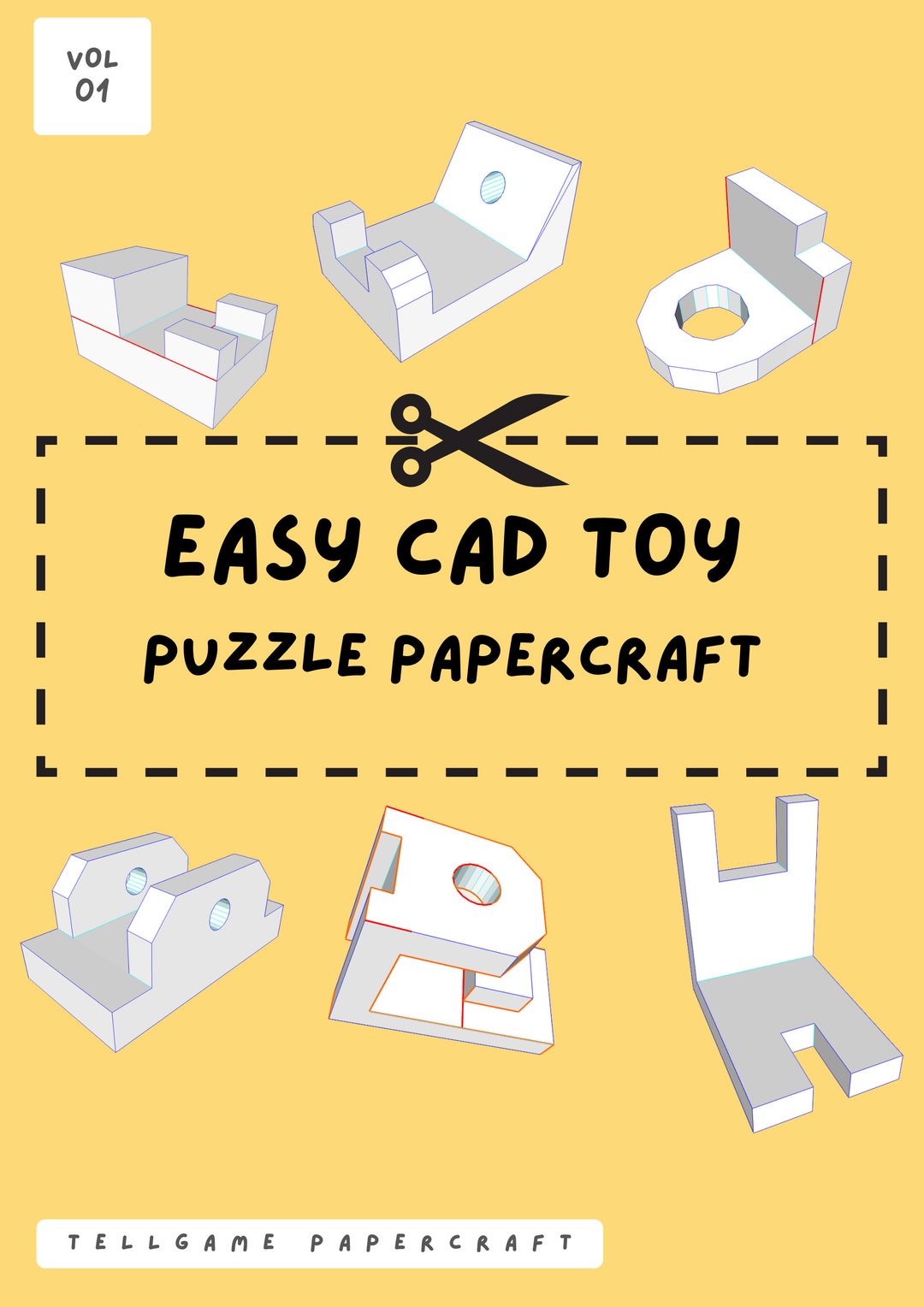 Easy CAD Toy Puzzle Papercraft Vol1 - Etsy