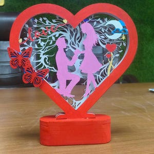 Laser Cut Valentine's Day Love Stand Gift for Her Loved Ones Gift for ...