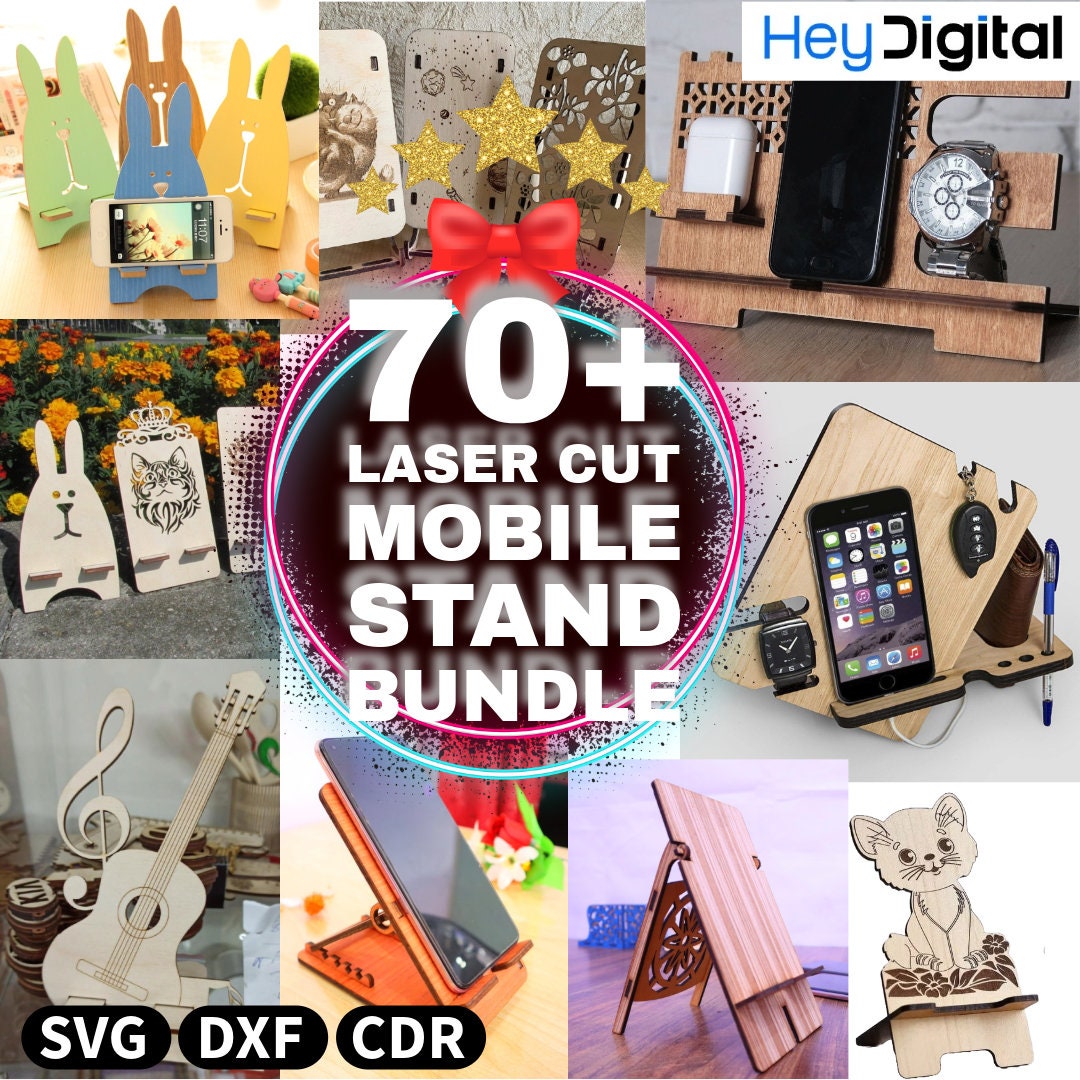 Phone Stand Laser Cut Design Bundle, Filled With Unique Design and All ...