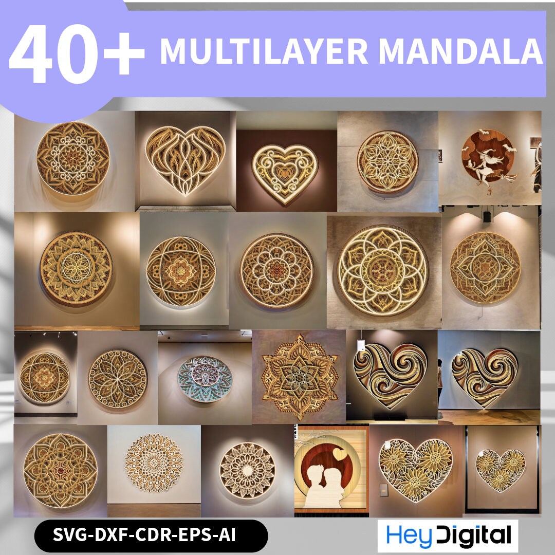 40 Combo Mandala Wall Art , Horror Mandala, Dogs Mandala, Love Mandala ...