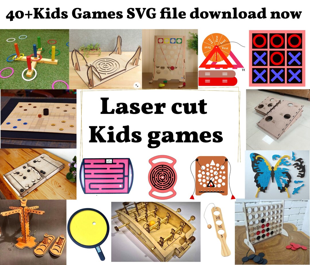 Laser Cut 40 Kids Gaming Digital File, Svg Kids Game Laser Cut Design ...