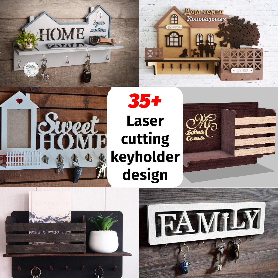 35 Key Holder Key Chain Laser Cutting Digital File Type: Dxf Svj Cdr ...
