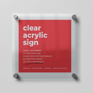 Custom Clear Acrylic Sign - Stunning Personalized Designs From 6" to 46 ...