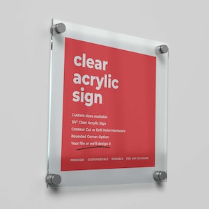 Custom Clear Acrylic Sign - Stunning Personalized Designs From 6" to 46 ...