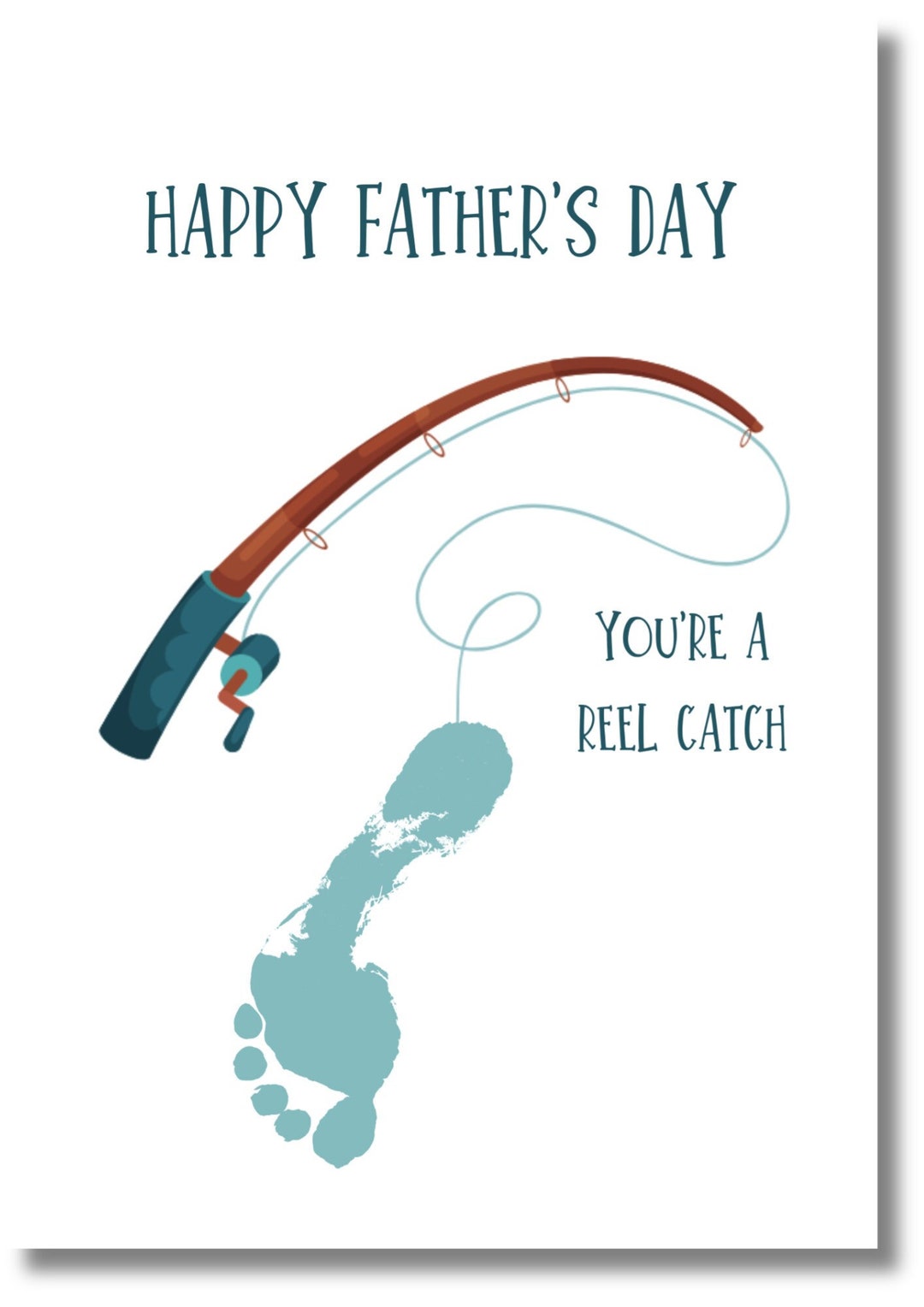 Father's Day Fishing Handprint Craft | Customizable Print (instant ...