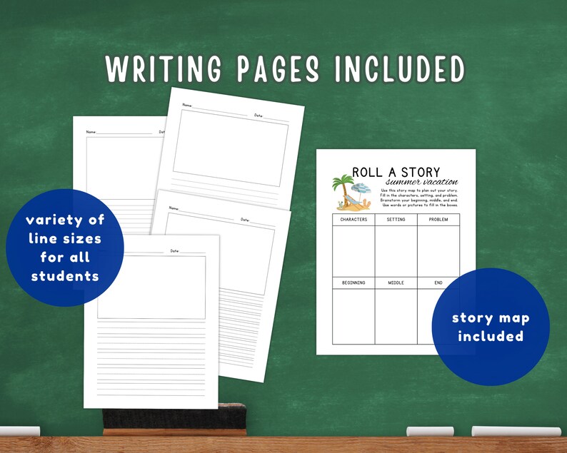 Roll a Story Summer Vacation Stories Creative Writing Writing Prompts ...