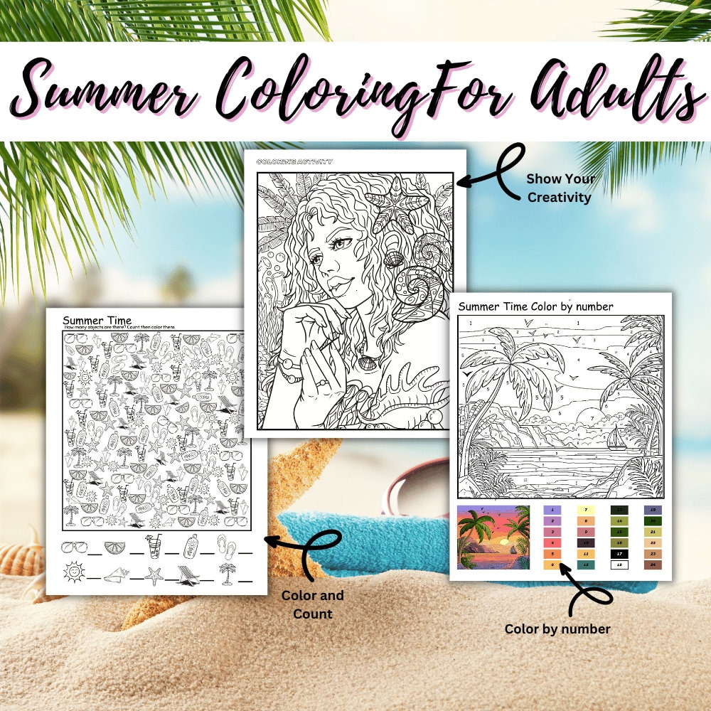 Summer Coloring Pages for Adults | Coloring | Summertime | Beach ...