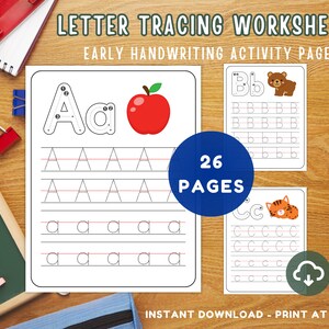 Alphabet Tracing Worksheet | Letters | Handwriting | Early Learning ...