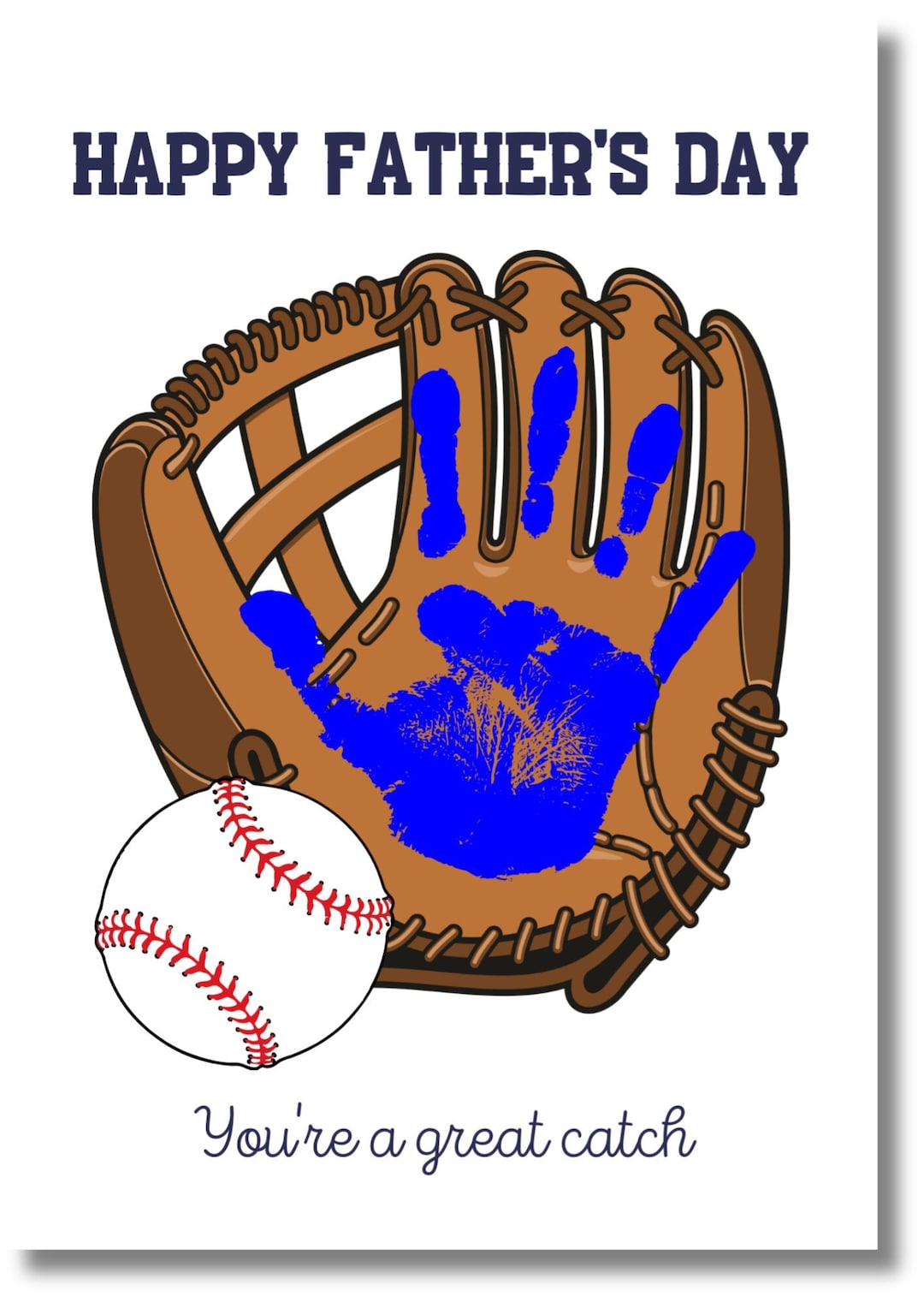 Baseball Father's Day Handprint Craft | Customizable Gift (digital ...