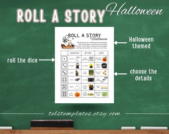 Roll a Story Writing Prompts October Monsters Halloween - Etsy