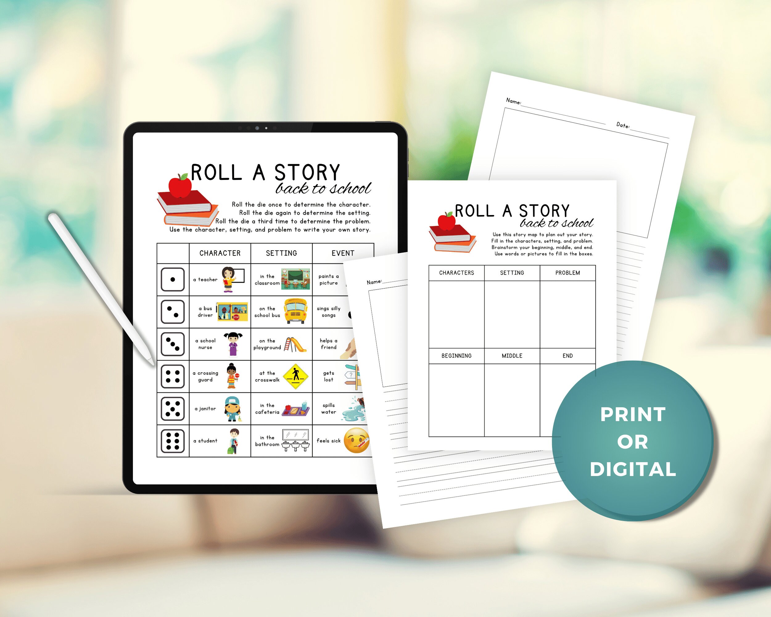 Roll a Story Back to School | Stories | Creative Writing | Writing ...