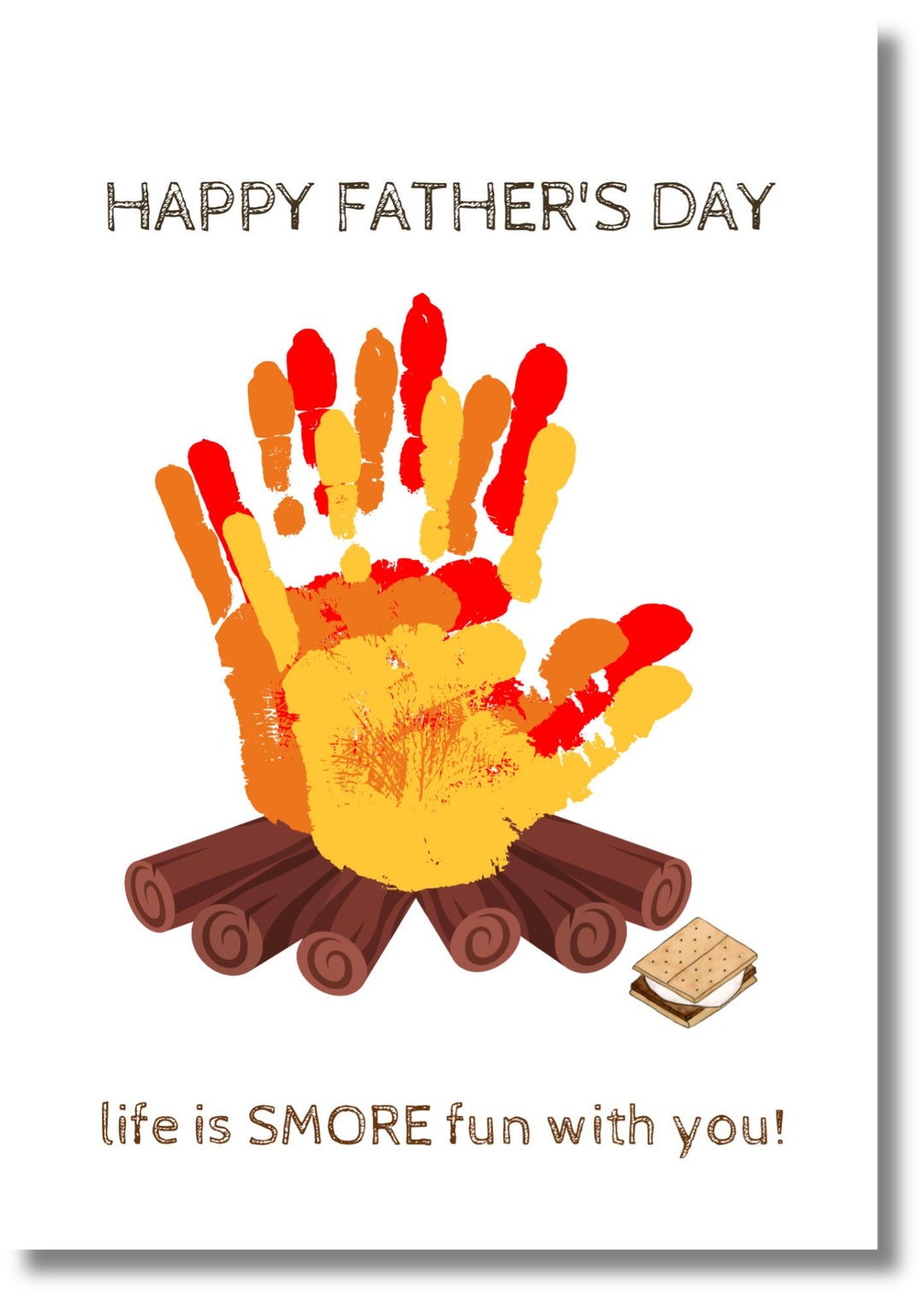 Camping Handprint Father's Day Craft | S'more Fun Bonfire (printable ...