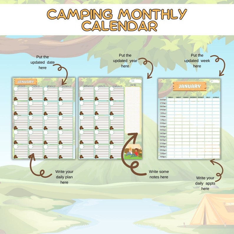 Camping Calendars | Planners & Calendars | Summertime | Vacation ...