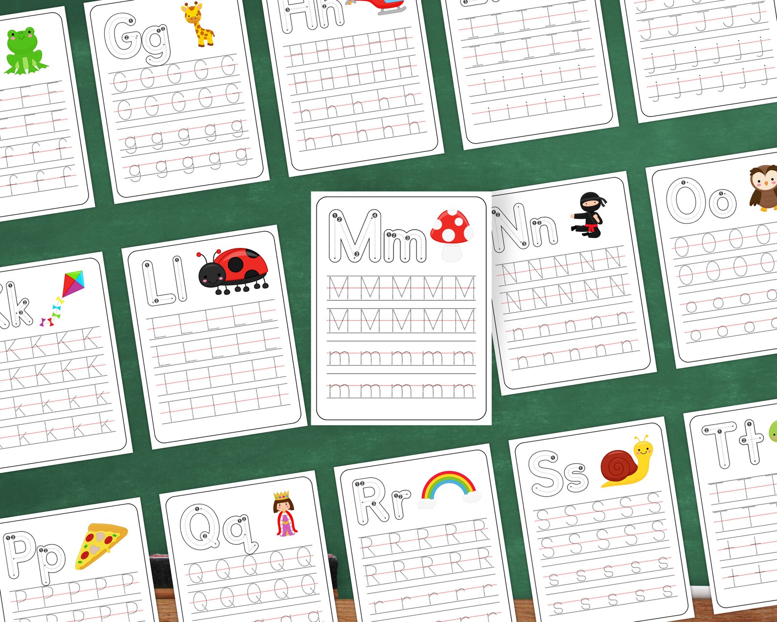 Alphabet Tracing Worksheet Letters Handwriting Early Learning Preschool ...