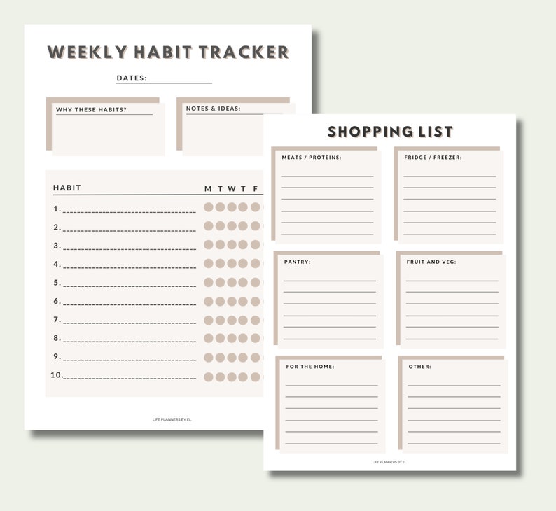 FITNESS + MEAL Planner | Workout Tracker | Food Diary | Habit Tracker ...