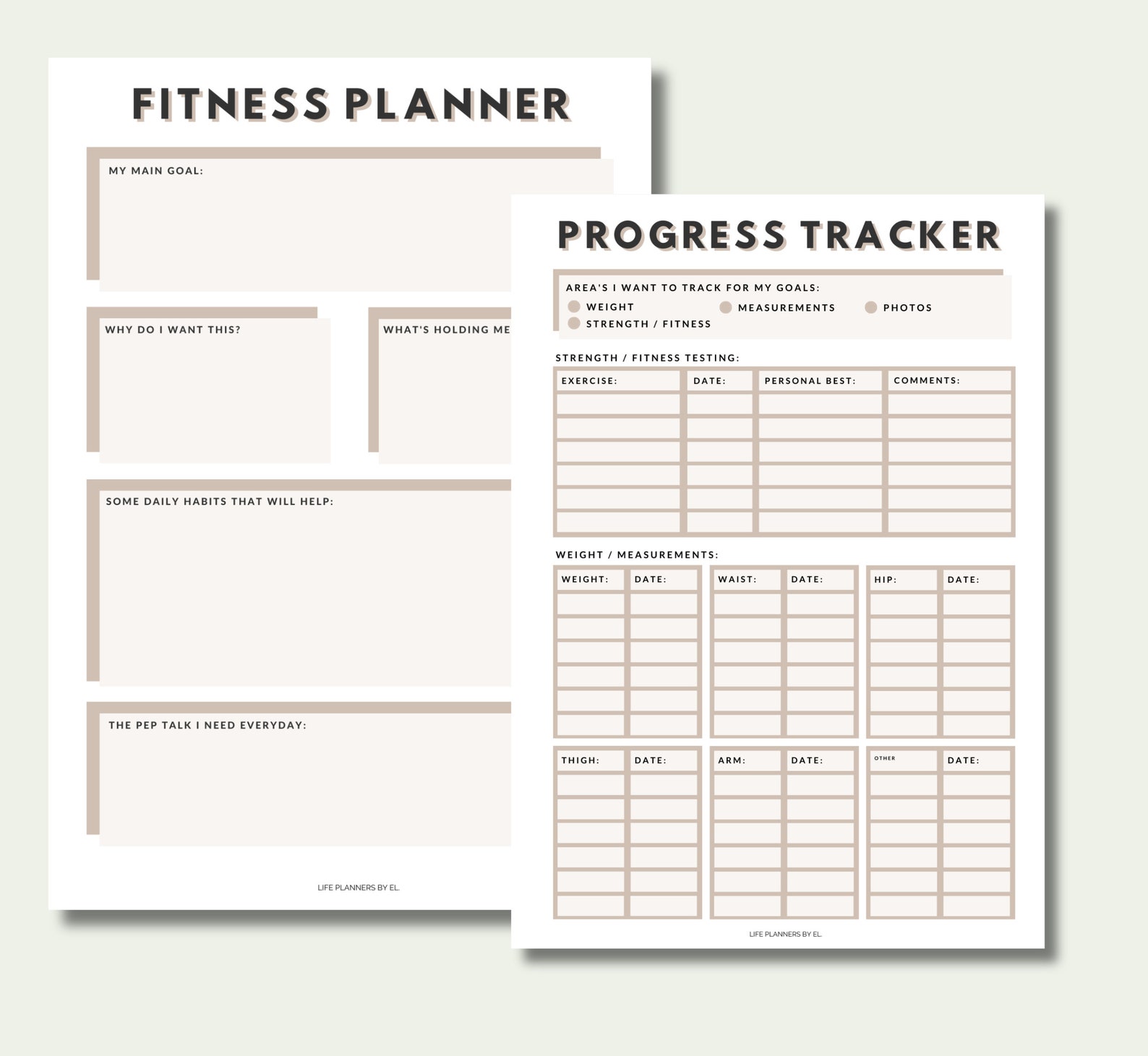 FITNESS + MEAL Planner | Workout Tracker | Food Diary | Habit Tracker ...
