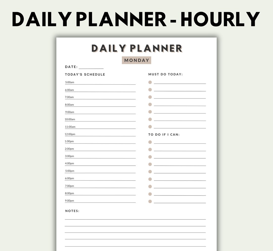 PRINTABLE DAILY PLANNER | Weekly Planner | 7 Day Planners | Printable ...
