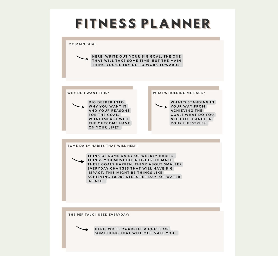 FITNESS + MEAL Planner | Workout Tracker | Food Diary | Habit Tracker ...