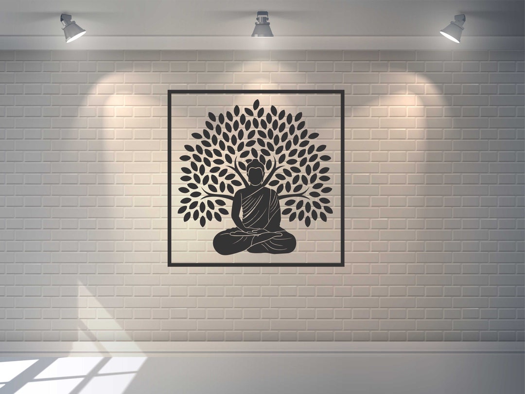 Buddha Metal Wall Art, Yoga Studio, Meditation Deco, Laser,silhouette ...