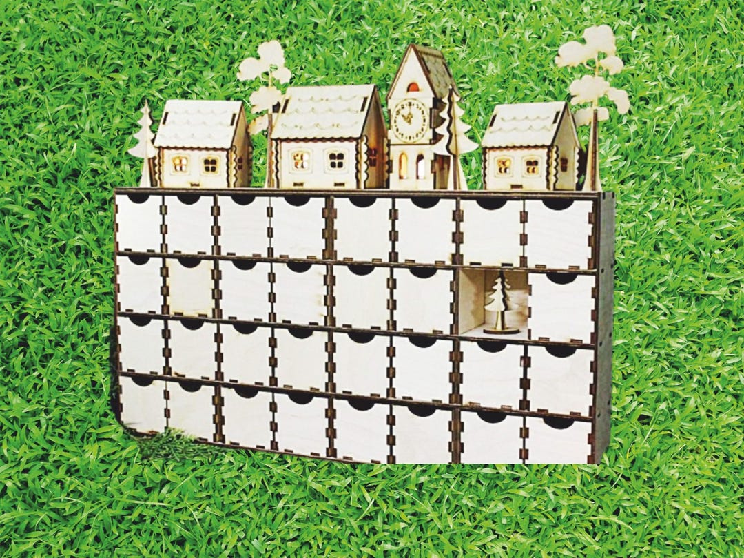 Laser Cut Wooden Advent Calendars With Drawers Box Free Vector ...