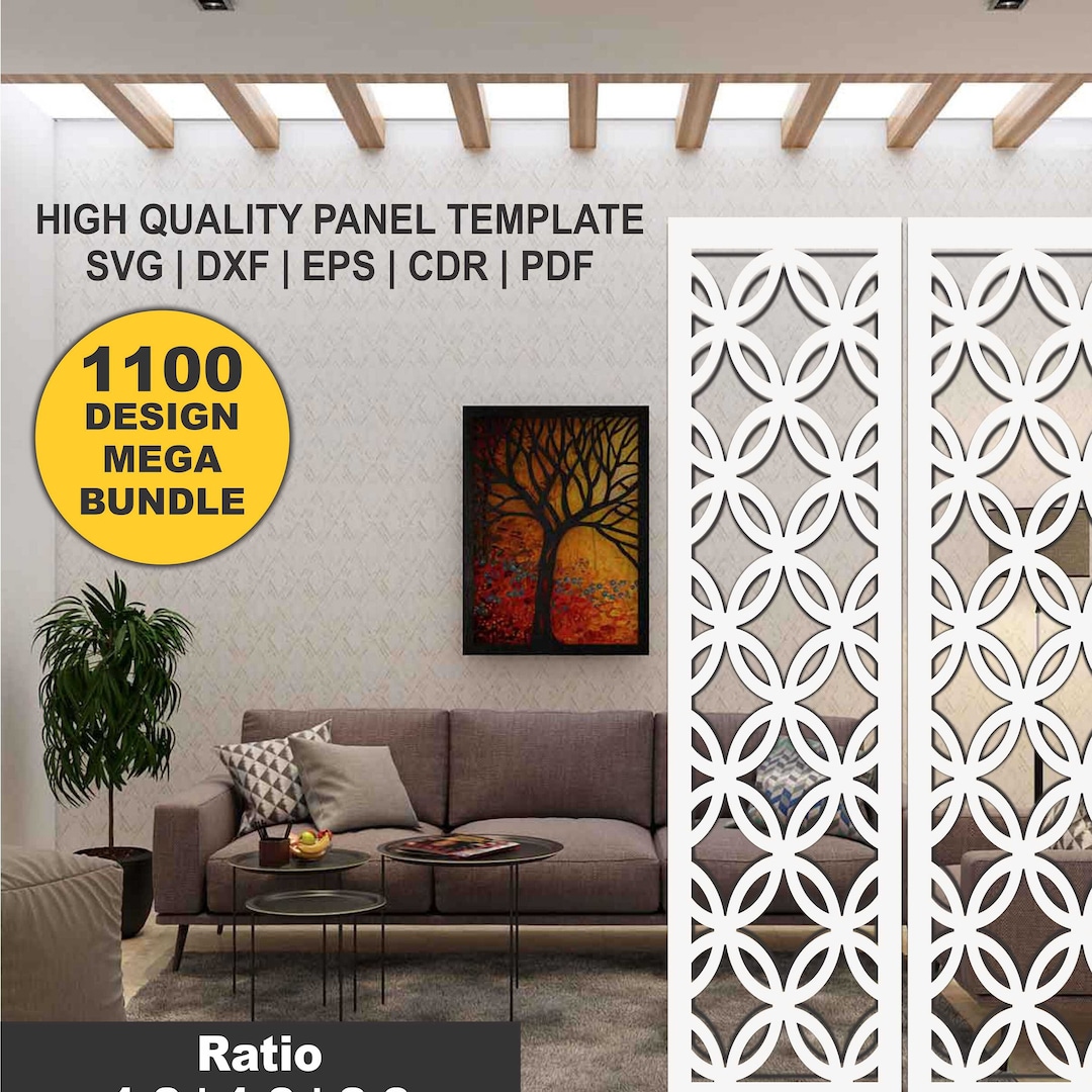 Decorative Panel Laser Cut Wood Panel, CNC Panel, Dxf Panel Engraving ...