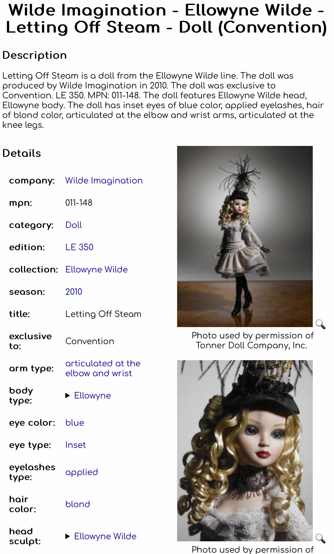 Ellowyne Wilde Tonner Doll Letting off Steam - Etsy Canada