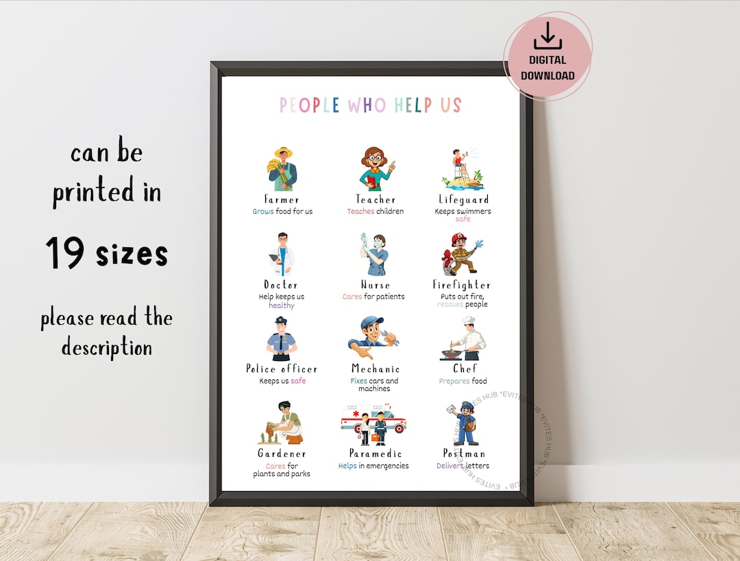 Montessori People Who Help Us Poster | Community Helpers Chart ...