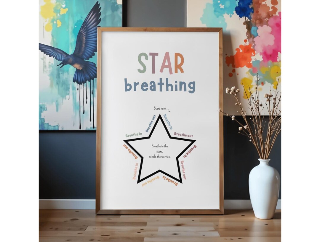 Star Breathing Poster | Kids Deep Breathing Chart | Calm Corner ...