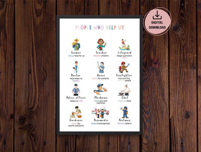 Montessori People Who Help Us Poster | Community Helpers Chart ...