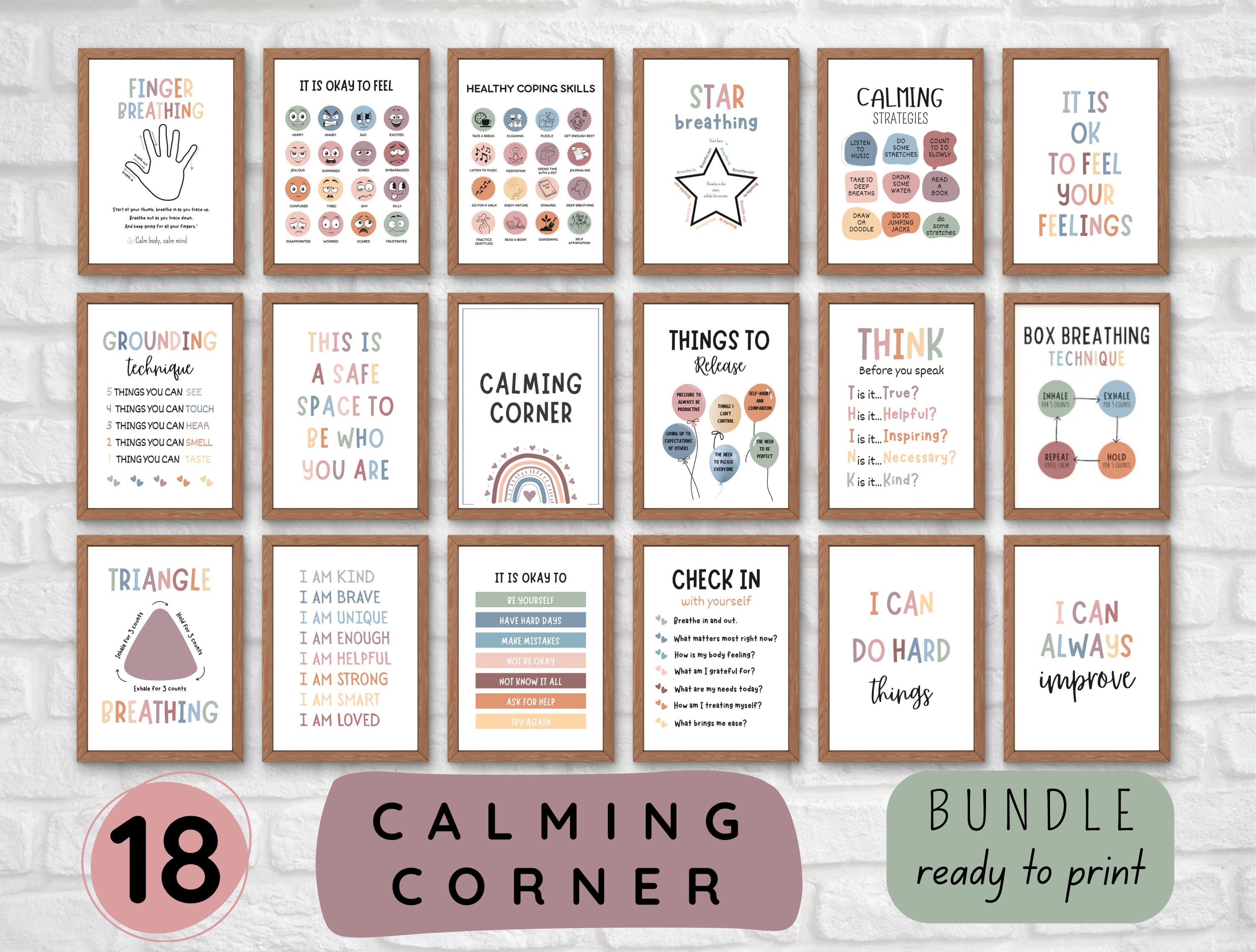 18 Calming Corner Bundle Printable, Classroom Calm Down Kit ...
