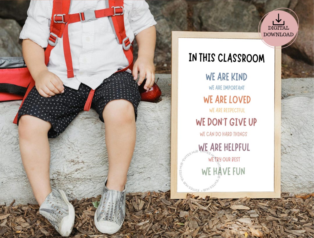 In This Classroom Poster, Positive Classroom Rules Wall Art ...